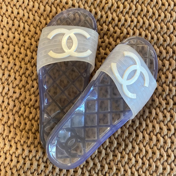 CHANEL | Shoes | Clear Chanel Pool Slides | Poshmark